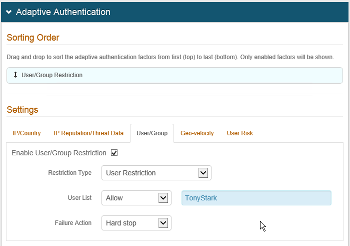 Adaptive Authentication Options Explained For User/Group – SecureAuth Support