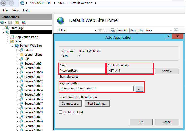 Creating an Alias Name to a SecureAuth Realm in IIS – SecureAuth Support